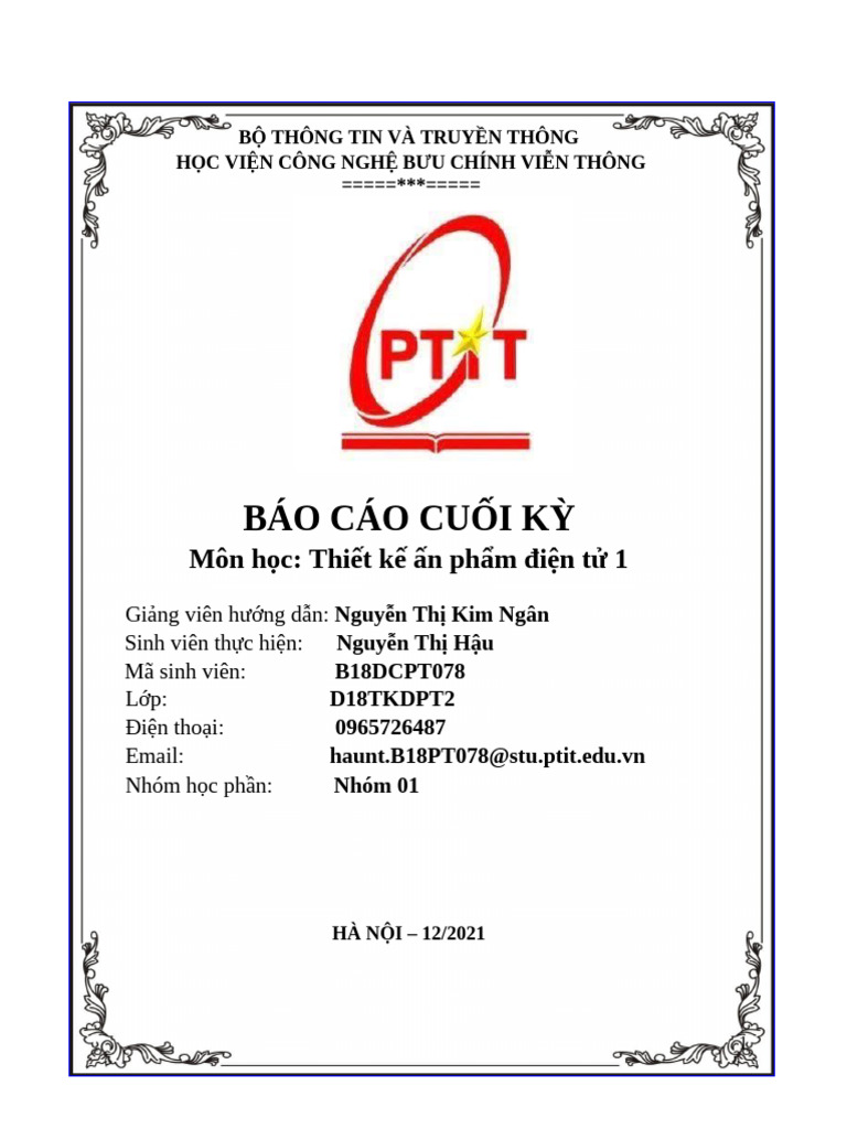 [123doc] Ptit Bao Cao Cuoi Ky Mon Hoc Thiet Ke an Pham Dien Tu 1 Hoc Vien Cn Buu Chinh Vien ...