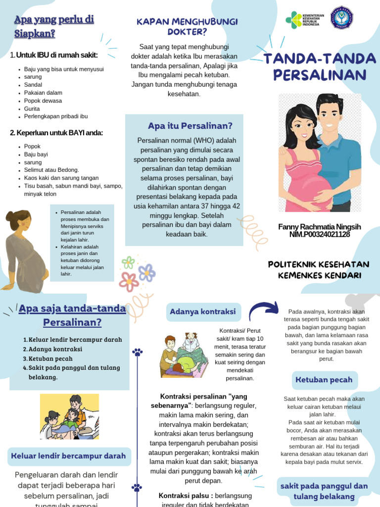 Leaflet Tanda-Tanda Persalinan | PDF