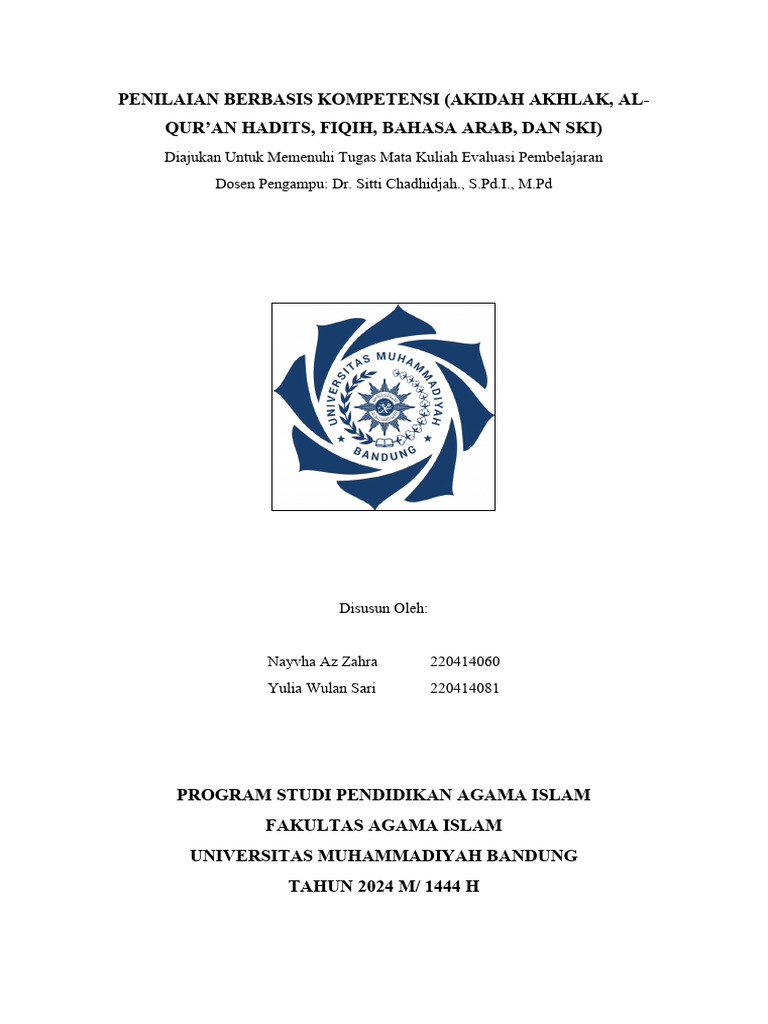 Kel 3 - Penilaian Berbasis Kompetensi - Pai 4a | PDF