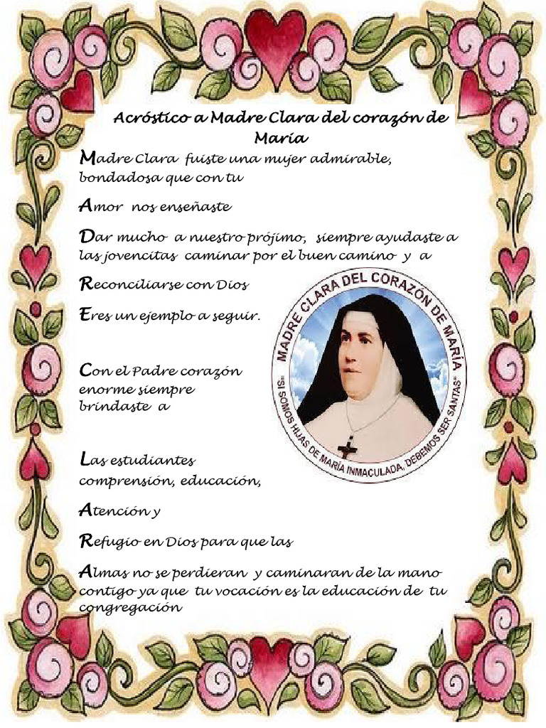 Madre Clara Acrostico..... | PDF