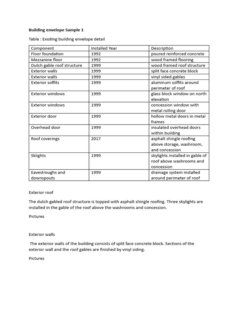 Building Envelope Study Samples | PDF | Window | Door