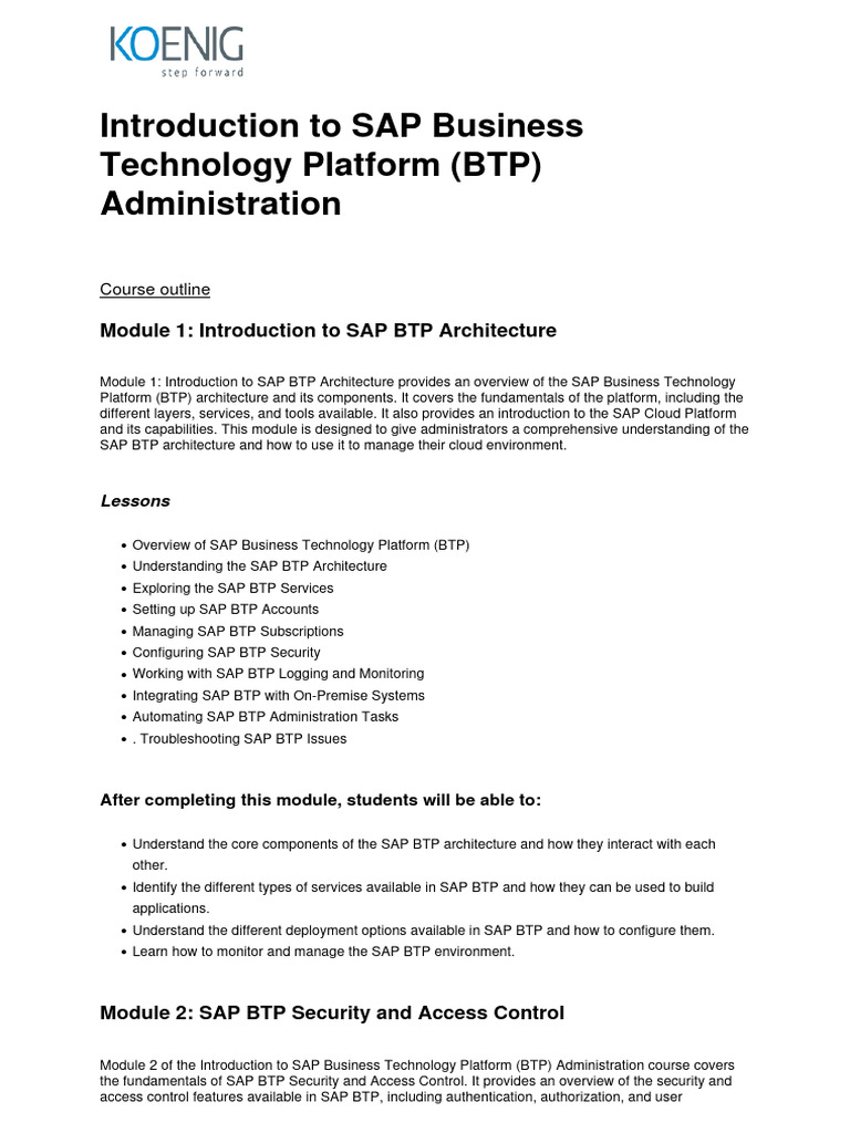 TOCsap BTP Administration Introduction | PDF | Cloud Computing | Product Lifecycle