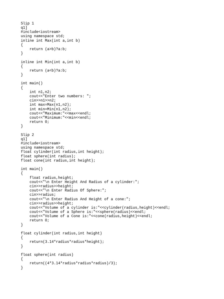 Slips Pdf Namespace Object Oriented Programming 0981