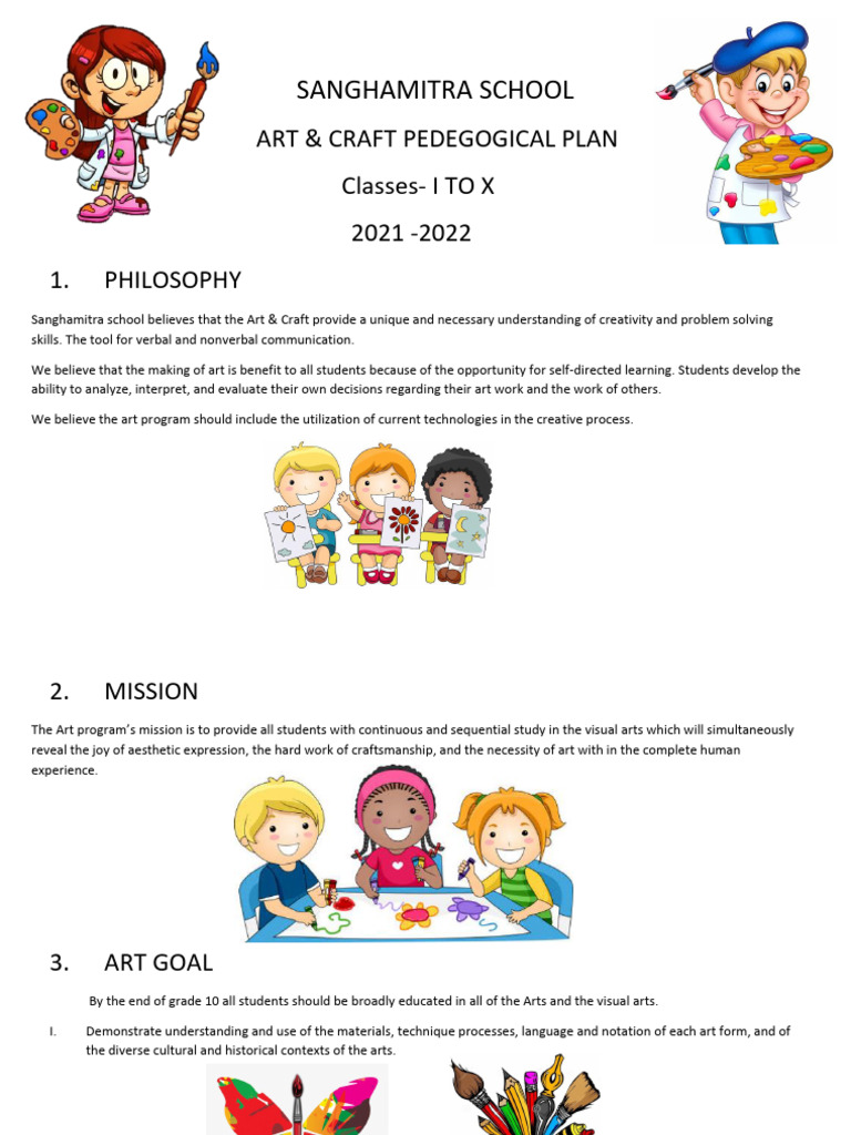 Art and Craft Curriculum Frame Work Classes 1 To 10 | PDF | Drawing ...