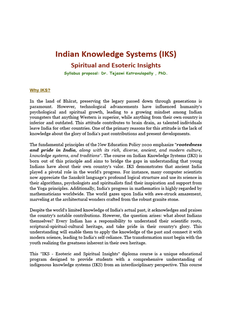 IKS Proposal Final | PDF | Vedas | Knowledge