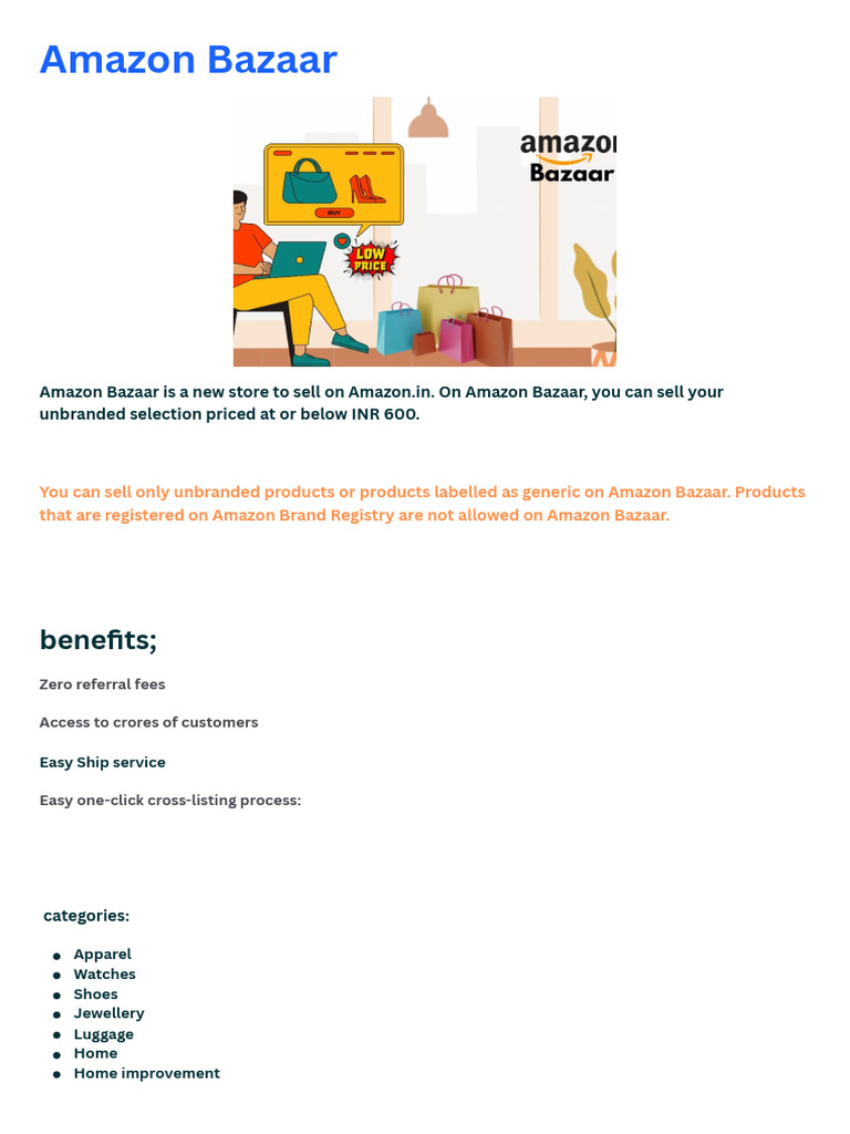 Amazon Bazaar | PDF | Career & Growth | Finance & Money Management