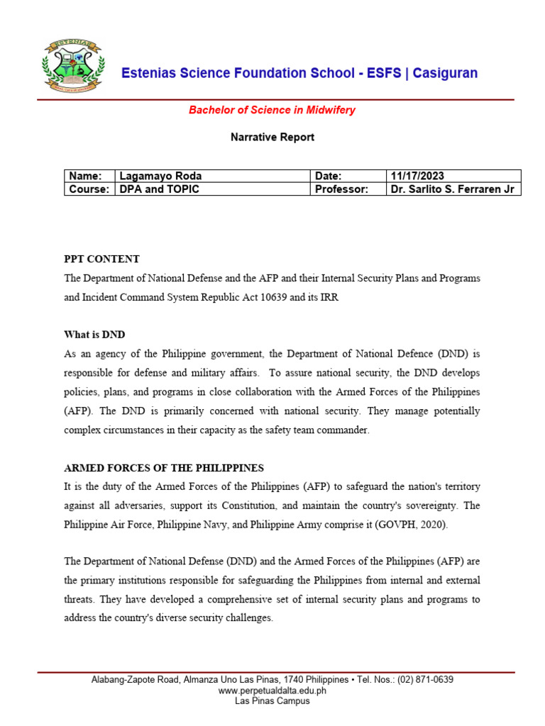 Power Point Narrative Report | PDF | Incident Command System | National ...