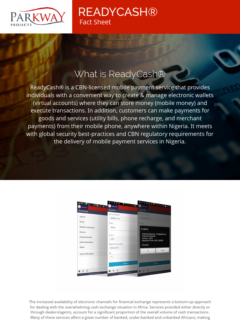READYCASH-MOBILE-MONEY-Factsheet-Cashflow | Download Free PDF | Banks ...