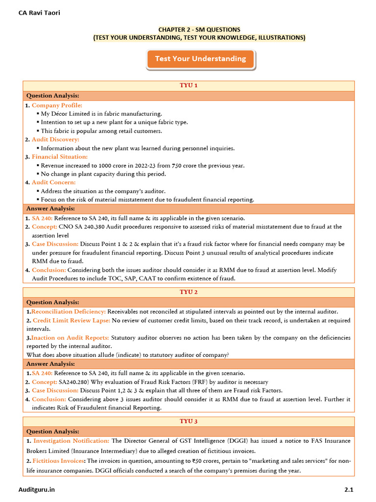 Ch_02_Gen_Aud_Principles_&_Aud_Responsibilities_SM_Questions | Download Free PDF | Audit ...