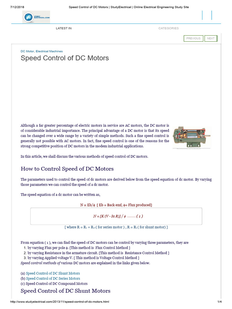 Speed Control of DC Motors _ StudyElectrical _ Online Electrical Engineering Study Site ...