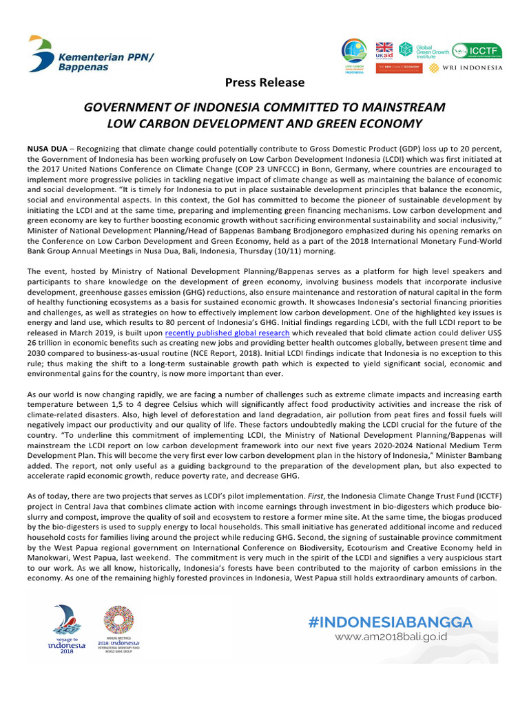 102 Siaran - Pers - Government - of - Indonesia - Commited - To ...