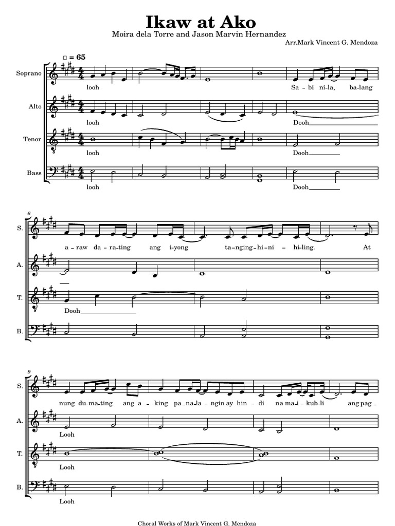 Ikaw at Ako: Choral Arrangement | PDF