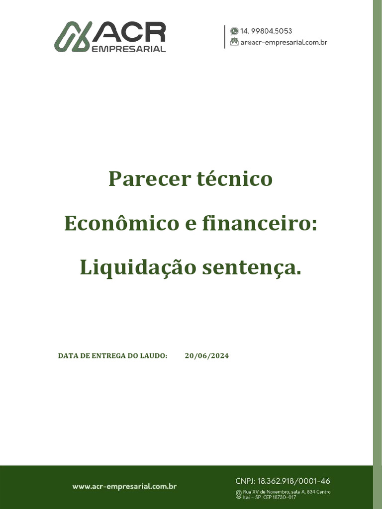 parecer tecnico economico e financeiro | PDF | Economia | Sentença ... parecer tecnico economico e financeiro | PDF | Economia | Sentença ...