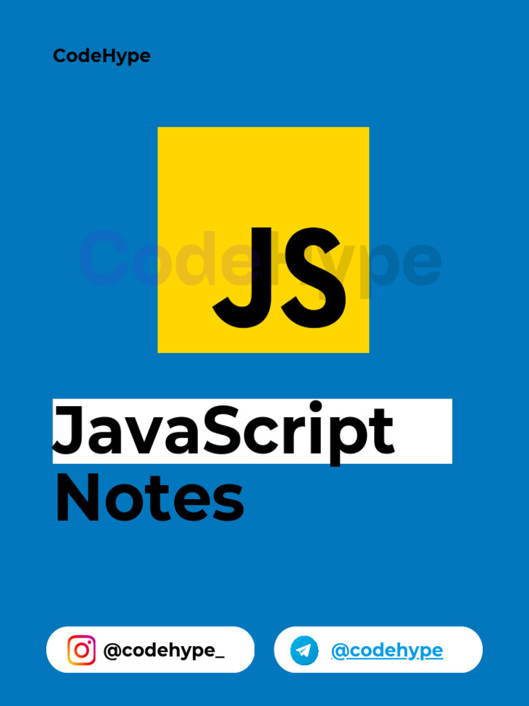 JavaScript Notes - CodeHyp | PDF | Java Script | Control Flow JavaScript Notes - CodeHyp | PDF | Java Script | Control Flow