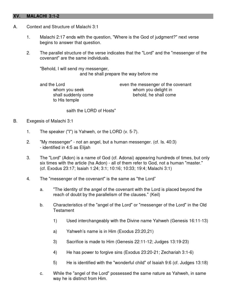Malachi 3:1&2 | Download Free PDF | Book Of Malachi | John The Baptist