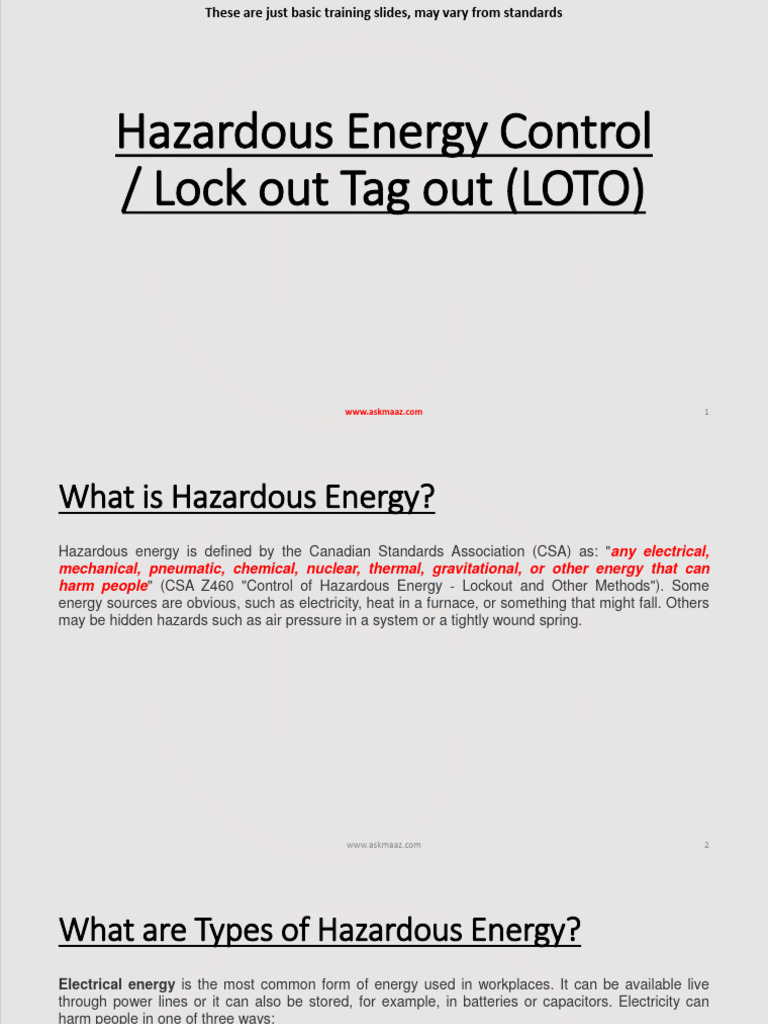 LOTO-training-ppt | PDF | Nature | Physical Quantities