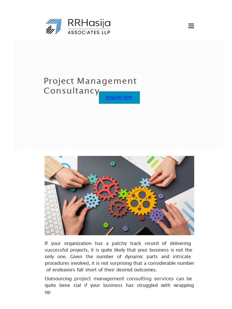 The Premier Project Management Consulting Firm Is RR Hasija | PDF | Project Management | Business