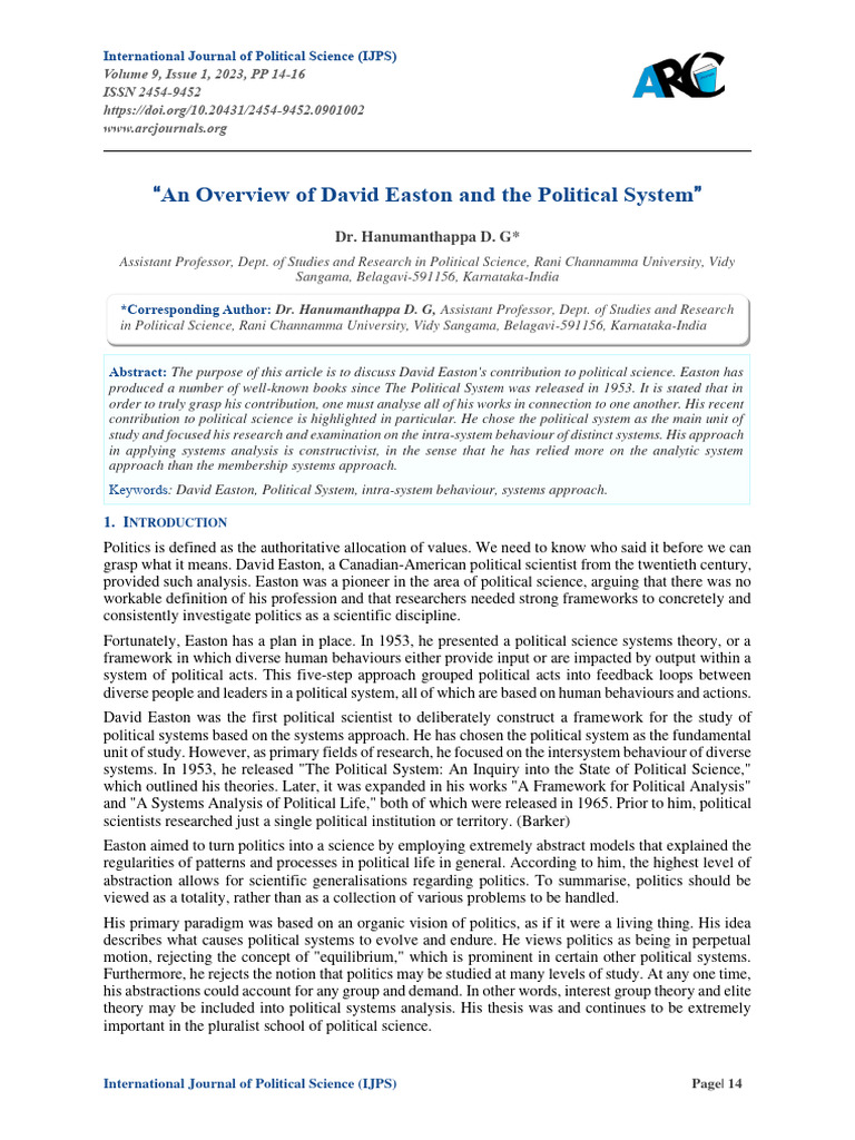 Poltical System by David Easten | PDF | System | Science