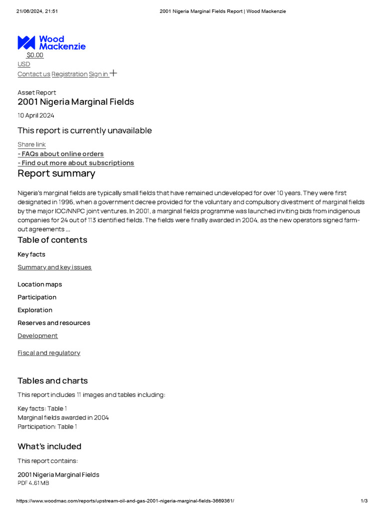 2001 Nigeria Marginal Fields Report - Wood Mackenzie | PDF | Petroleum ...