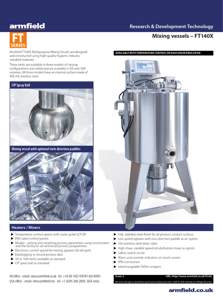 Armfield FT140X Datasheet - v2b - Web 1 | PDF | Steam | Water