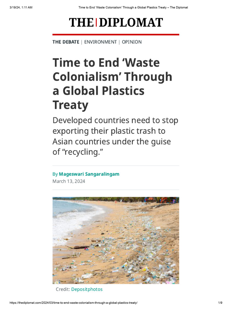 Time To End Waste Colonialism' Through A Global Plastics Treaty - The ...