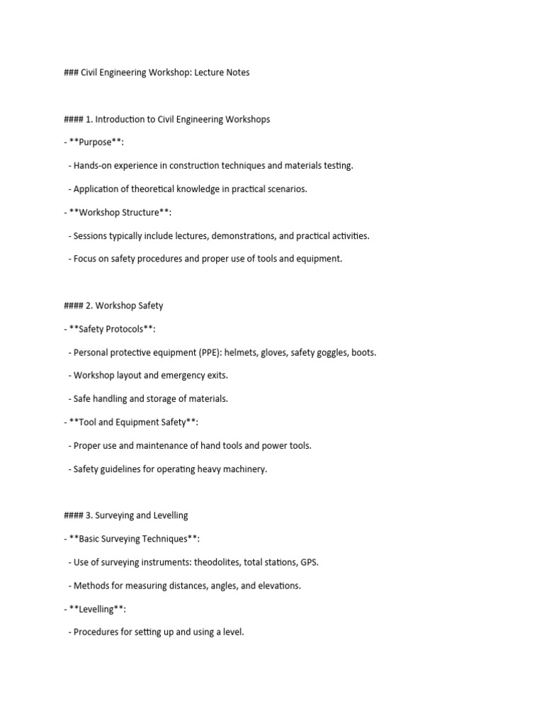 Civil Engineering workshop | PDF | Concrete | Foundation (Engineering)