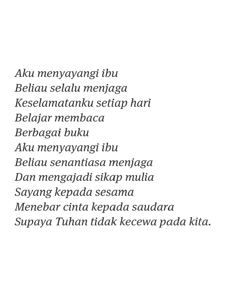 Aku Sayang Ibu | PDF