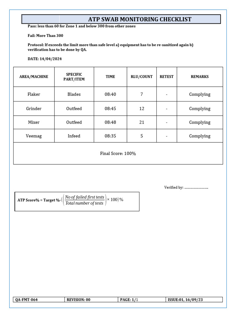 QA-FMT-064 ATP Monitoring 13.04.2024 (AutoRecovered) | PDF