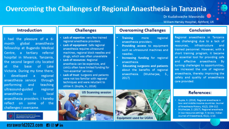 Regional Anaesthesia Challenges in Tanzania | PDF | Anesthesia ...