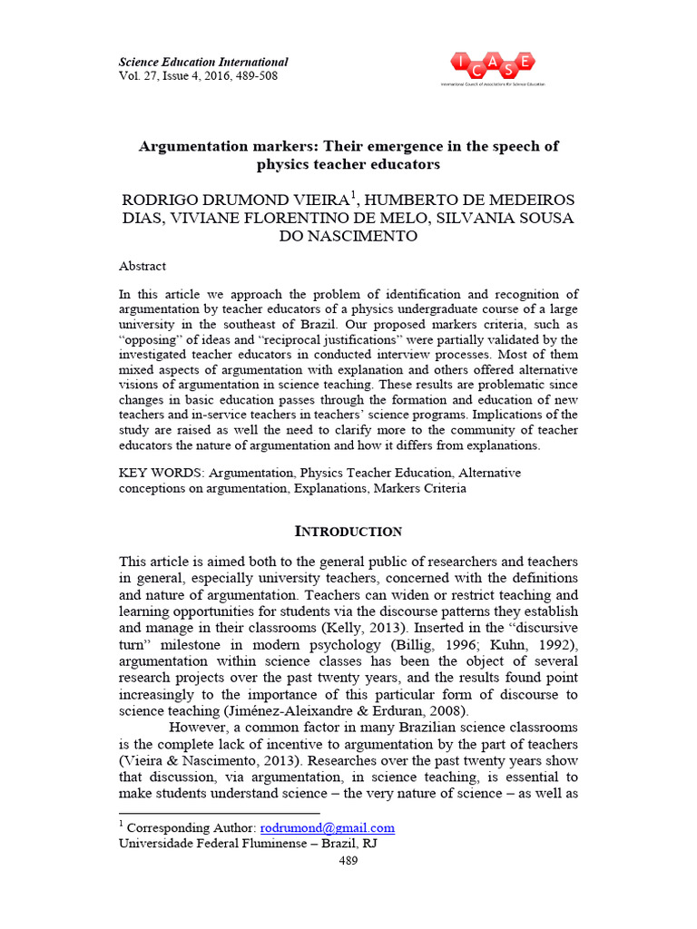 Differences Of Argumentation And Explanation Pdf Argument Teaching Method