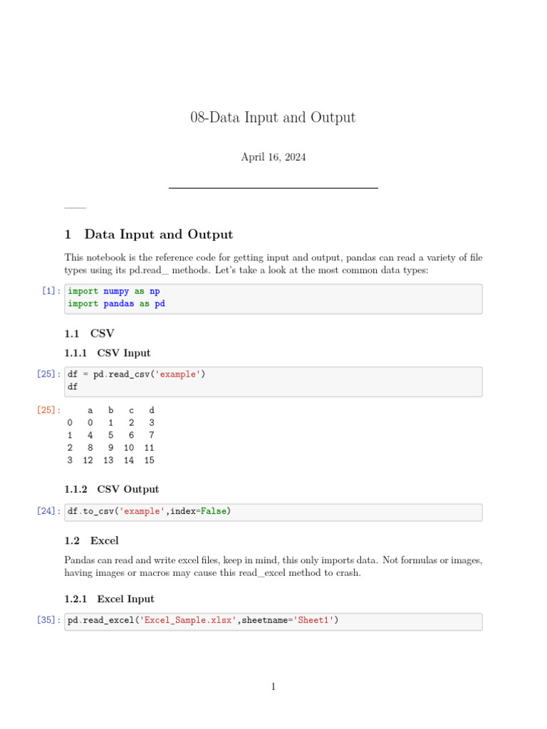08-Data Input and Output | PDF | Sql | Databases