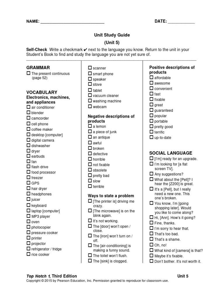 UNIT 05 Unit Study Guide | PDF | Home Appliance | Computing