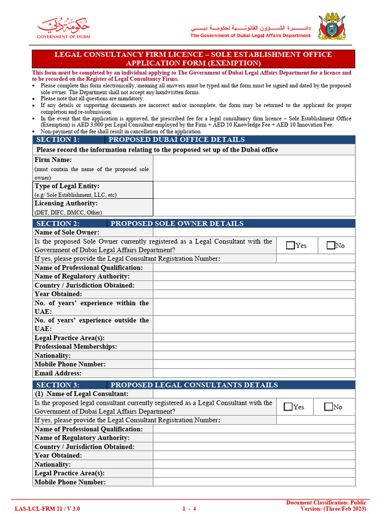 Dubai Legal Consultancy License Application | PDF | United Arab ...