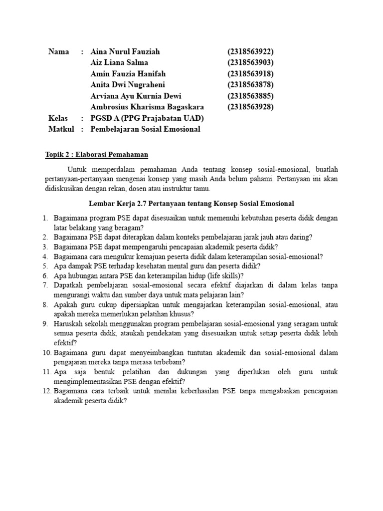 02.01.3-T2-6a Elaborasi Pemahaman Topik 2 (PSE) | PDF