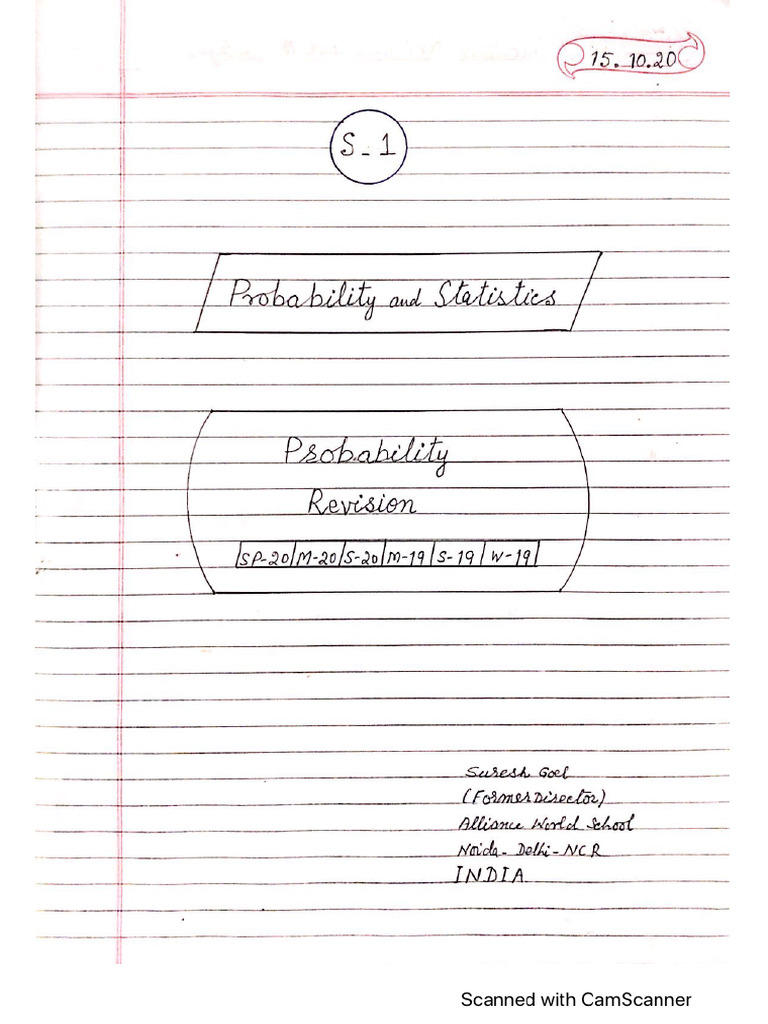 s1 Probability Revision | PDF