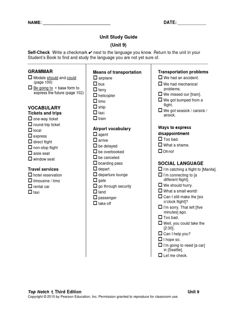 UNIT 09 Unit Study Guide | PDF | Aviation | Transport