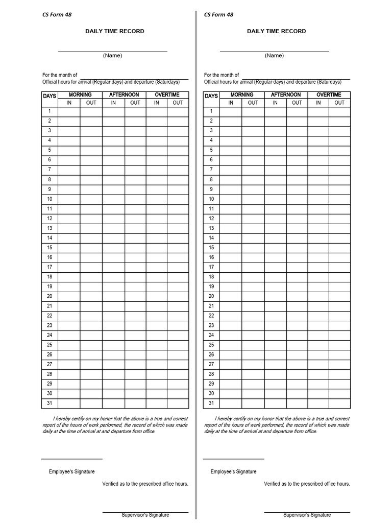 DTR New | PDF | Overtime | Working Time