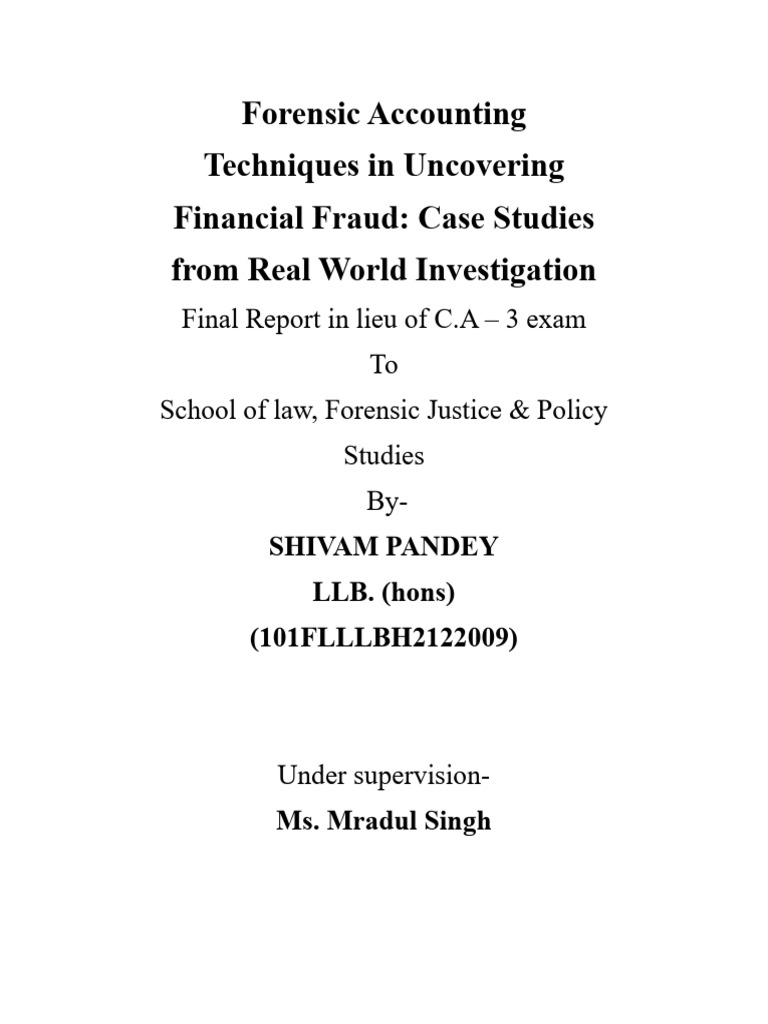 Forensic Accounting Techniques for Fraud Detection | PDF | Audit ...