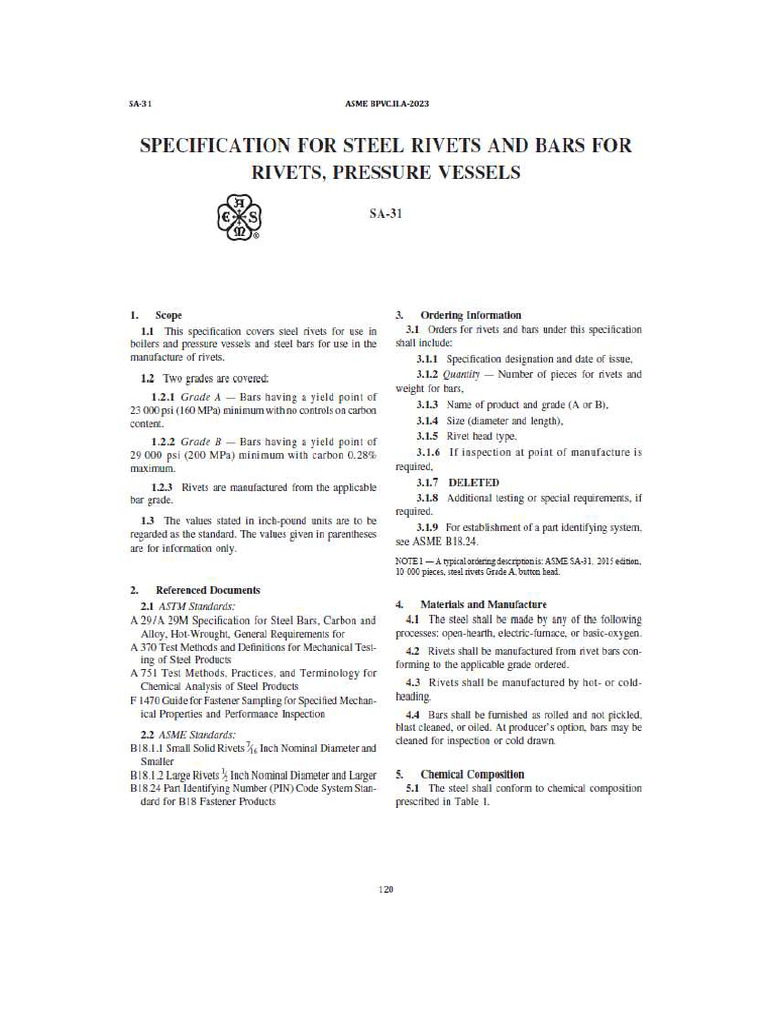 Asme Sa31 | PDF