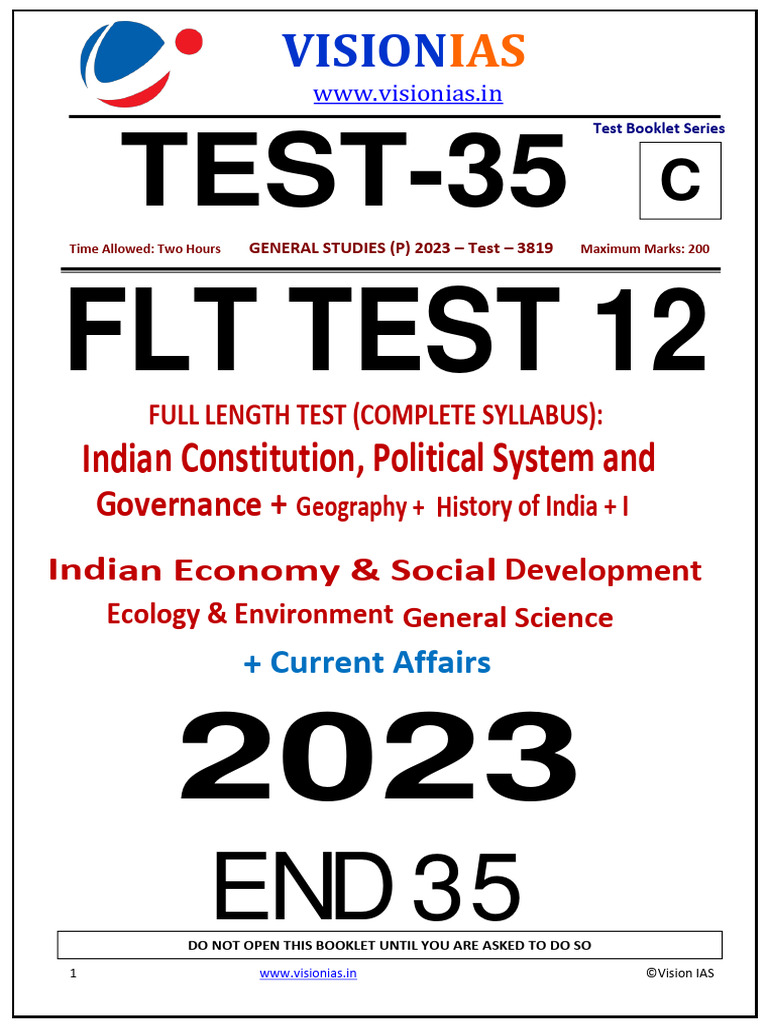 Q 2023 Vision IAS PRE Test 35 | PDF