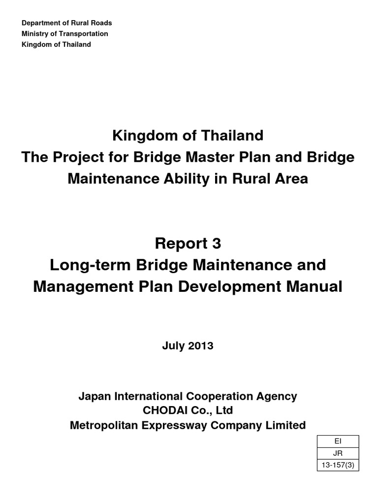Thiland Long Term Bridge Maintenance_Jica | PDF | Markov Chain | Simulation