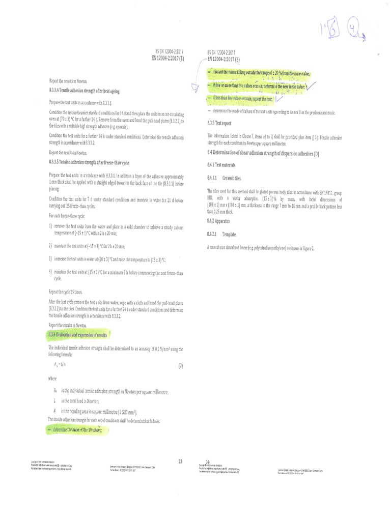Ceramic Tile Grout Test EN 12004 | PDF