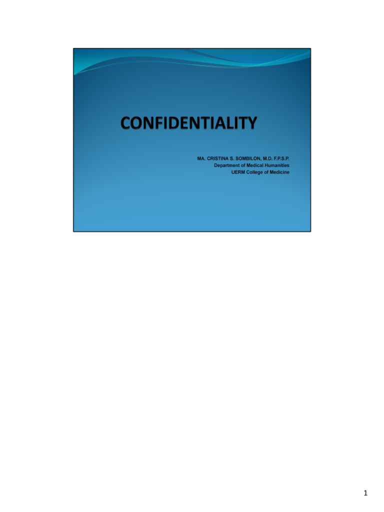 Confidentiality 2020 | PDF | Confidentiality | Informed Consent
