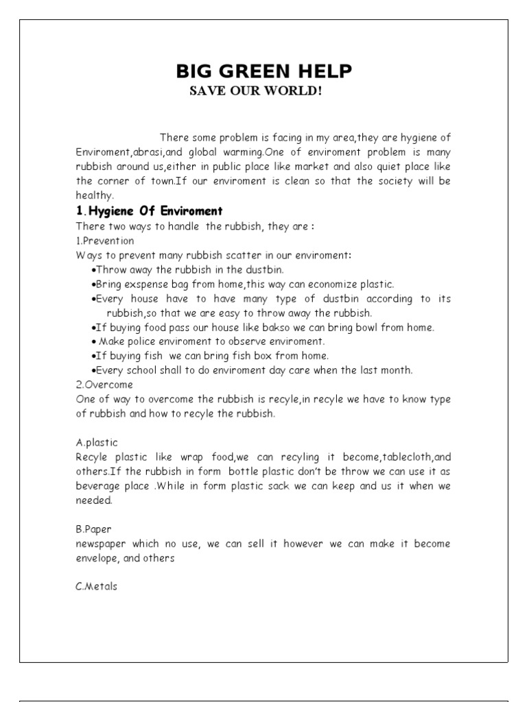 Big Green Help | PDF | Recycling | Global Warming