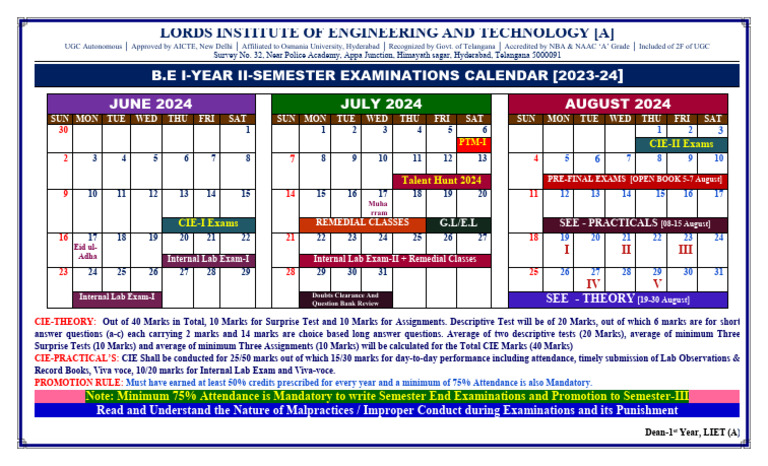 Exams Schedule - Theory & Practicals 2023-24 SEM-2 | Download Free PDF ...