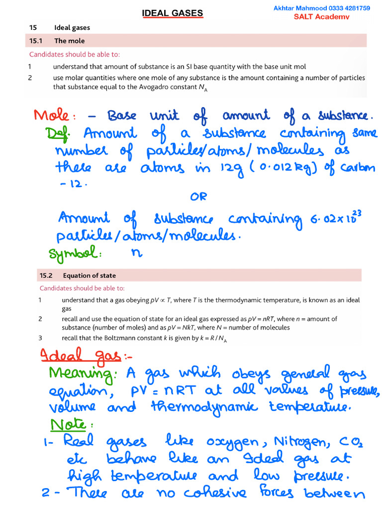 Jan 24 Ideal Gases | PDF | Gases | Temperature
