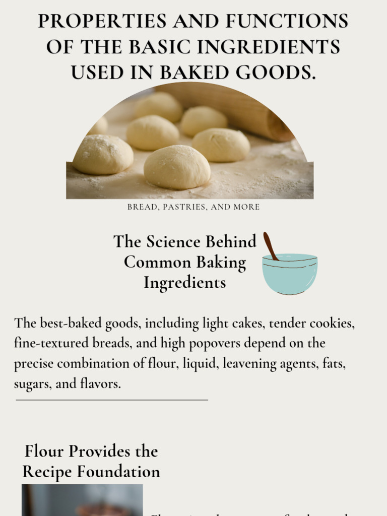 Properties and Functions of The Basic Ingredients Used in Baked Goods ...