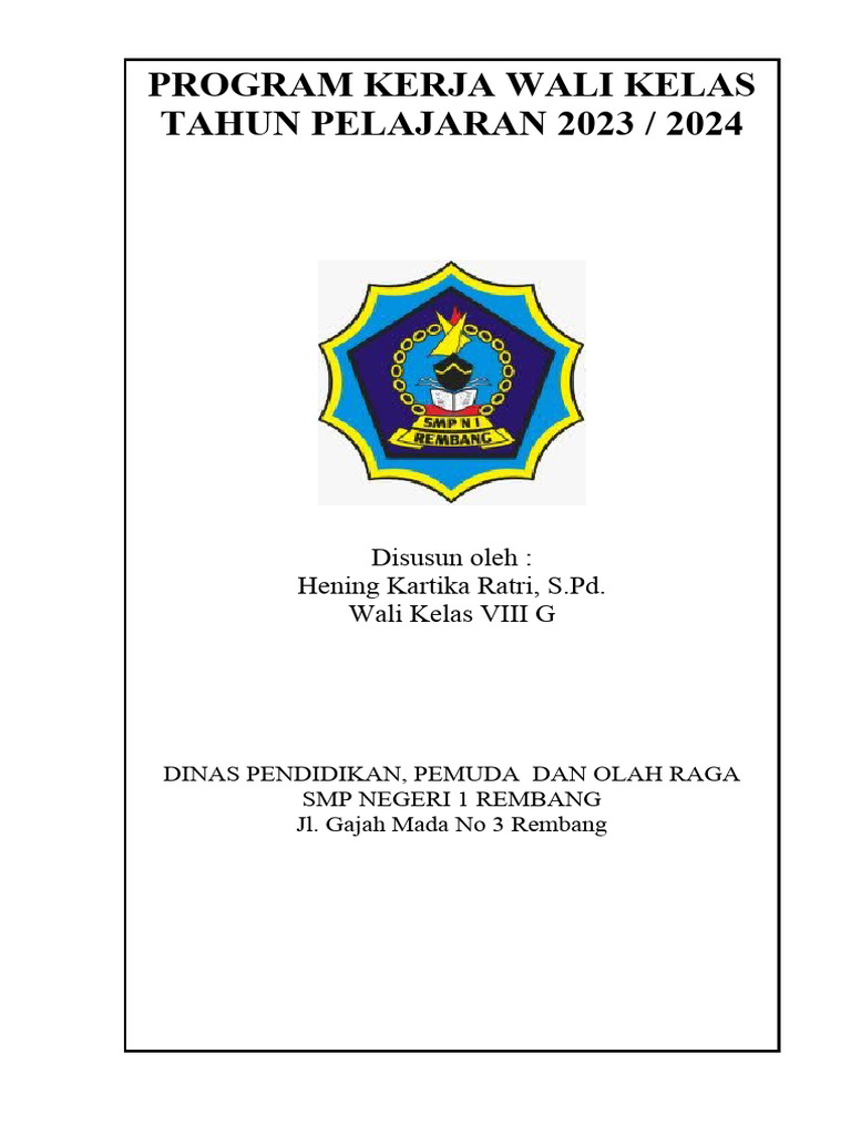 Program Wali Kelas 8g Tika | PDF