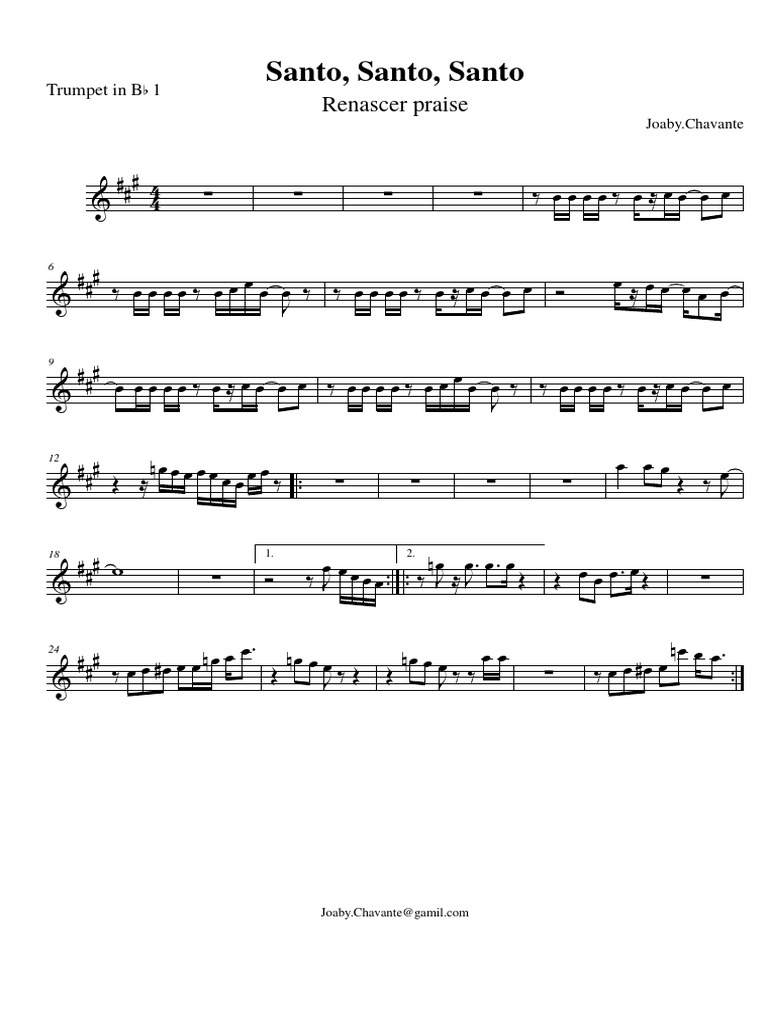 Santo, Santo, Santo Trumpet Sheet Music | PDF
