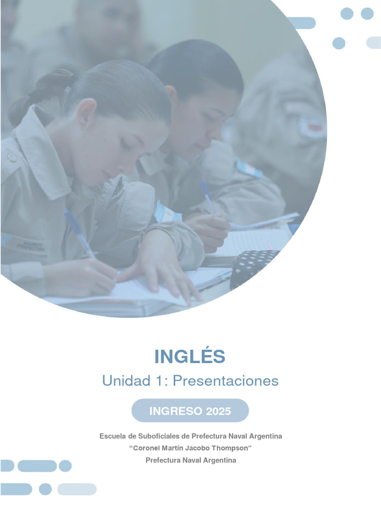 Inglés - Unidad 1 - Esub | PDF | Sintaxis | Morfología Lingüística